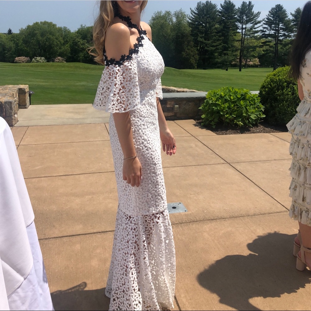 Jill Stuart Long White Lace Dress, Bridal Bride - Gem